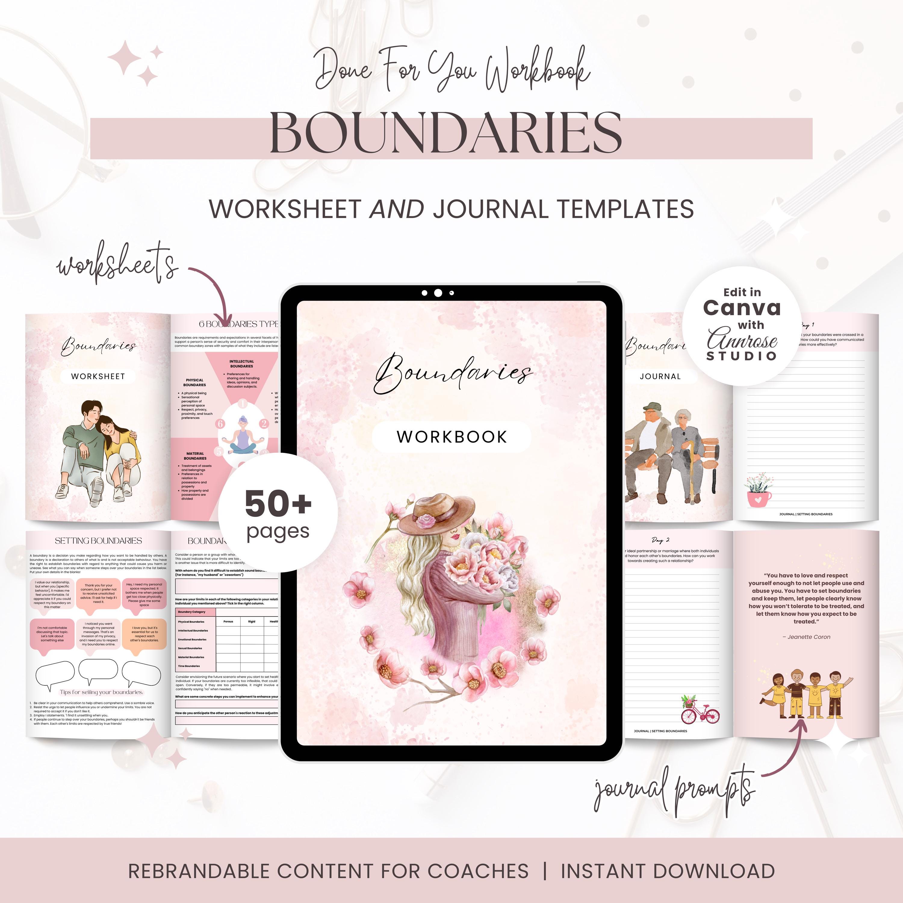 Boundaries Coaching Worksheet | Done for You Workbook | Brandable ...