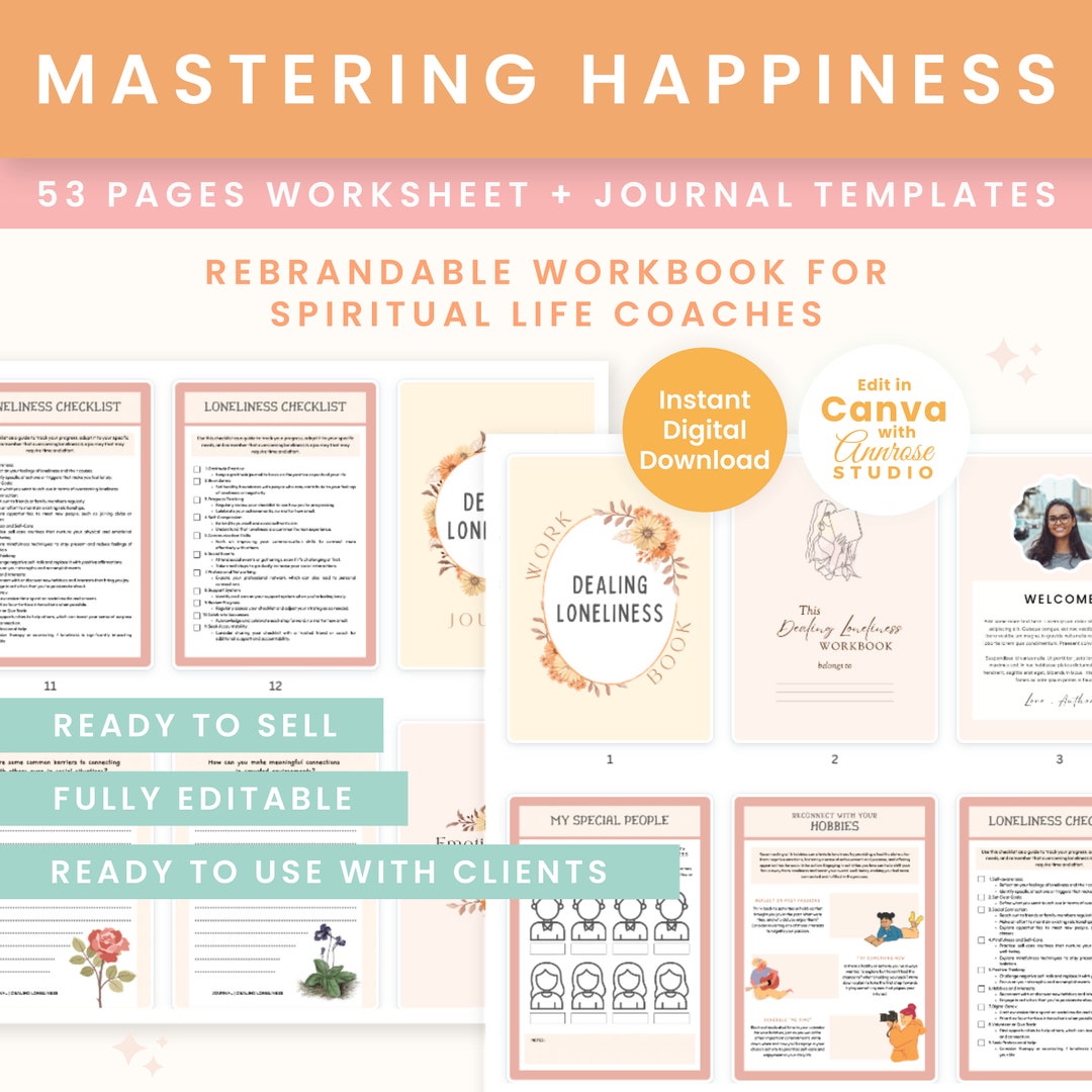 Dealing With Loneliness Worksheet, Journal Coaching Tools for Spiritual ...