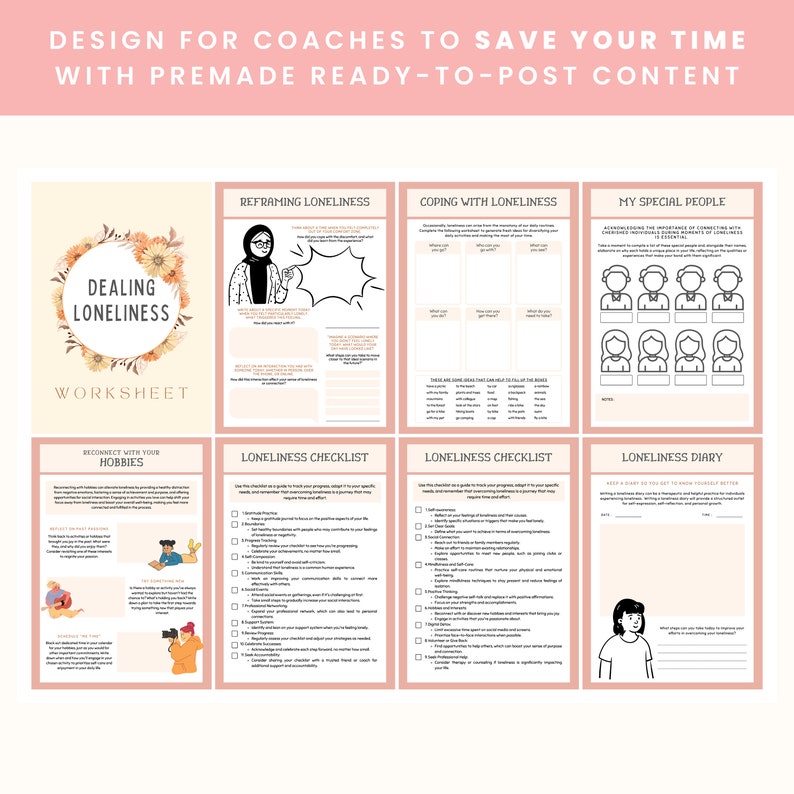 Dealing With Loneliness Worksheet Journal Coaching Tools - Etsy Australia