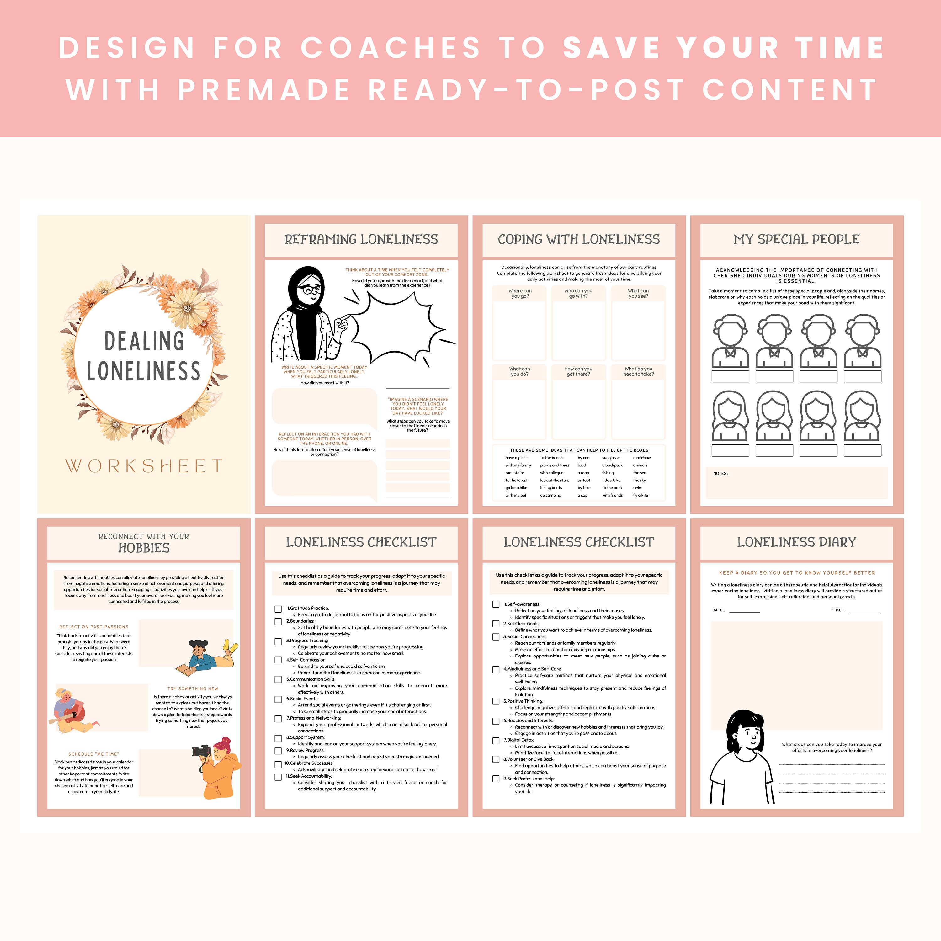 Dealing With Loneliness Worksheet, Journal Coaching Tools for Spiritual ...