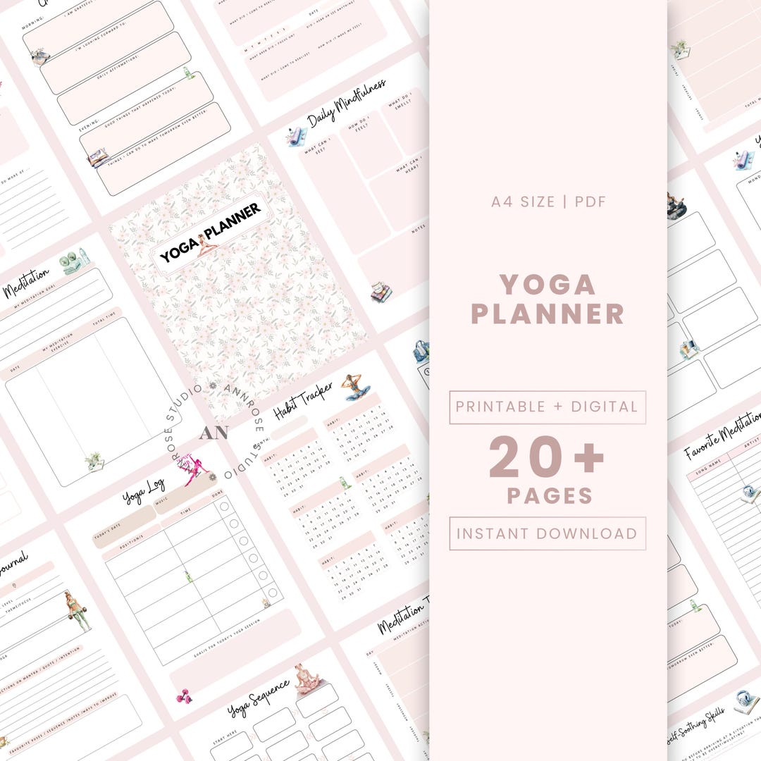 Yoga Planner, Daily Yoga Tracker & Wellness Journal, ADHD Planner ...