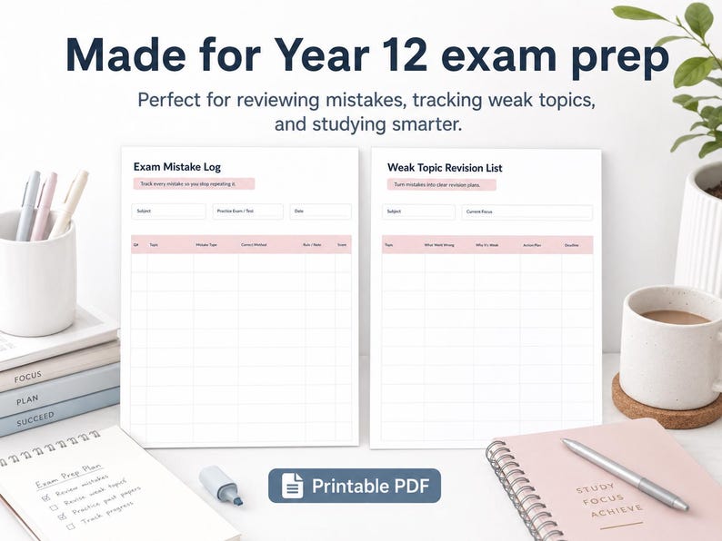 Practice Exam Mistake Tracker Printable | Exam Error Log PDF - Etsy ...