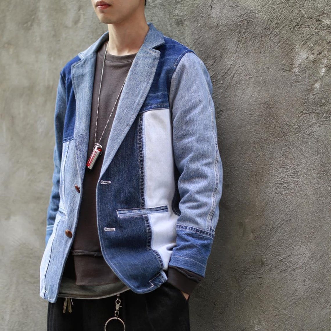 First Edition Denim Remade Patched Blazer - Etsy