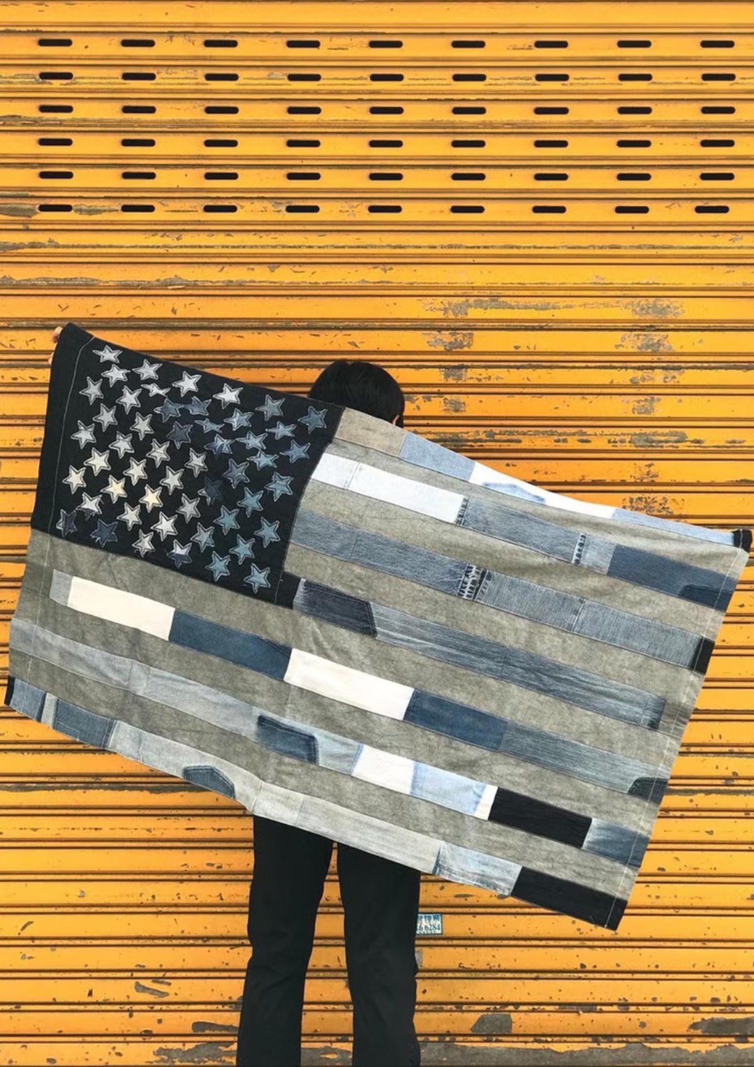 Vintage Denim Remade American Flag - Etsy