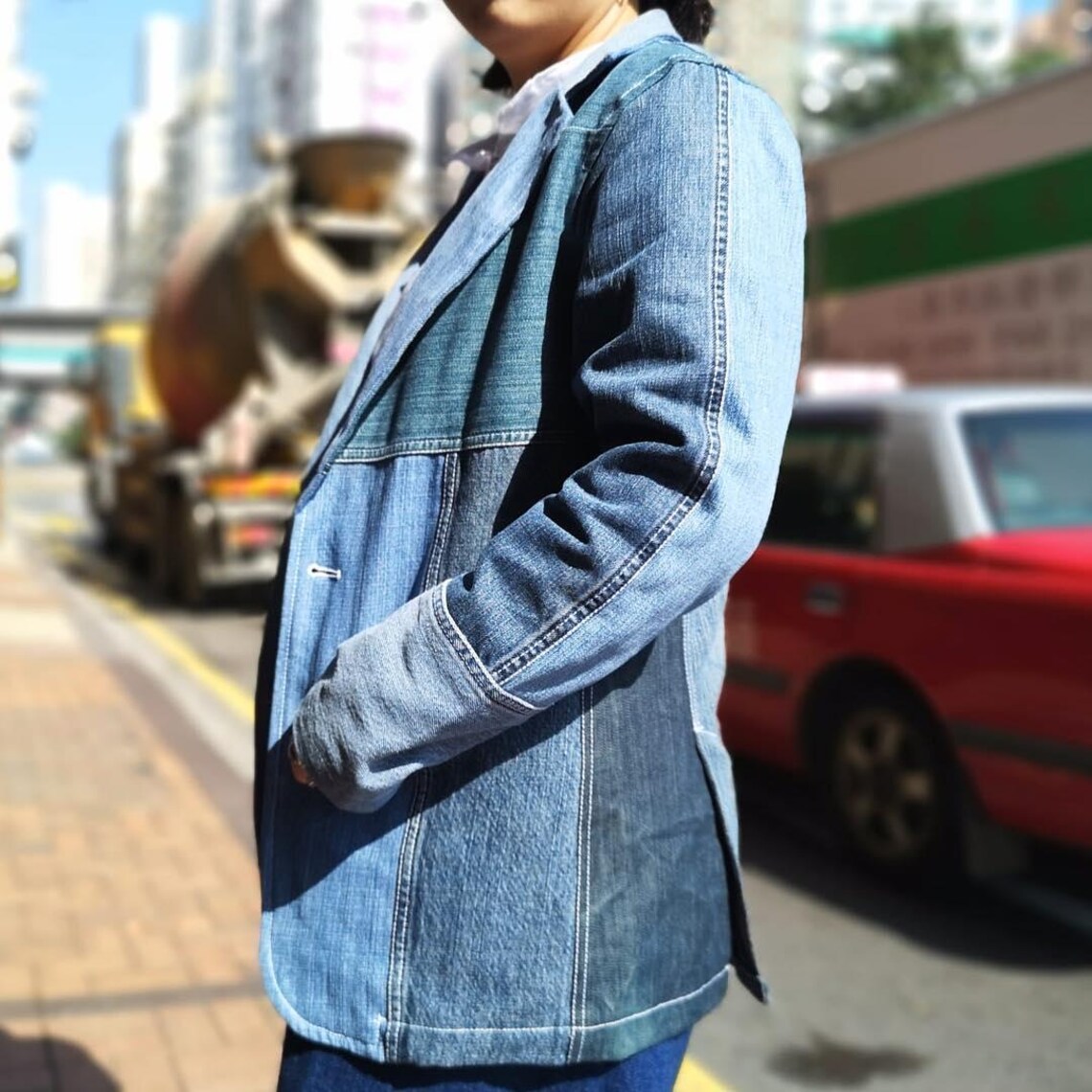 First Edition Denim Remade Patched Blazer - Etsy