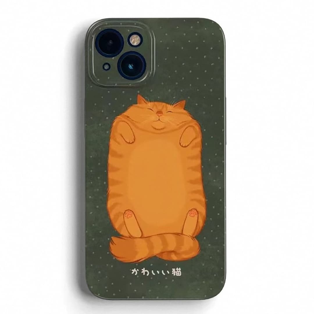 Cute Fat Orange Cat iPhone Caseall Inclusive Precision Hole iPhone ...