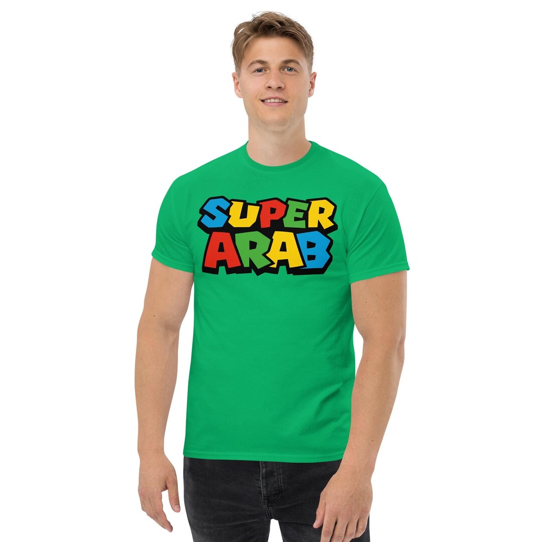 Super Arab T-shirt - Funny Arabic Super Mario Parody Shirt, Gamer Tee ...