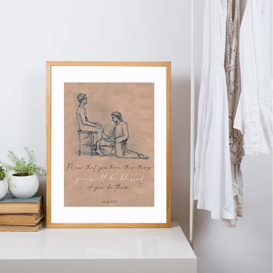 Illustration With Bible Verse - John 13:17 - Digital A4 - Etsy