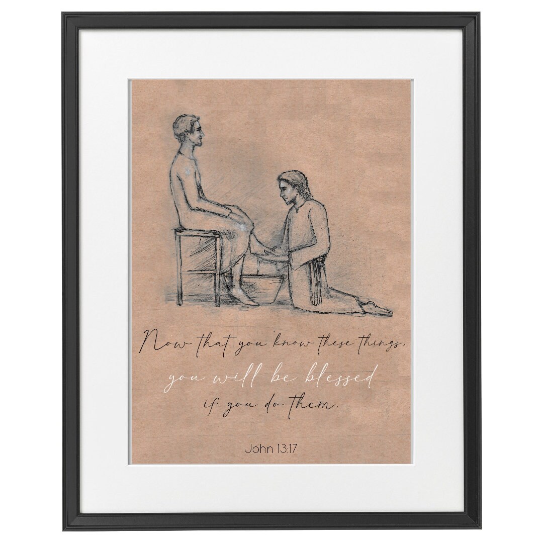 Illustration With Bible Verse - John 13:17 - Digital A4 - Etsy