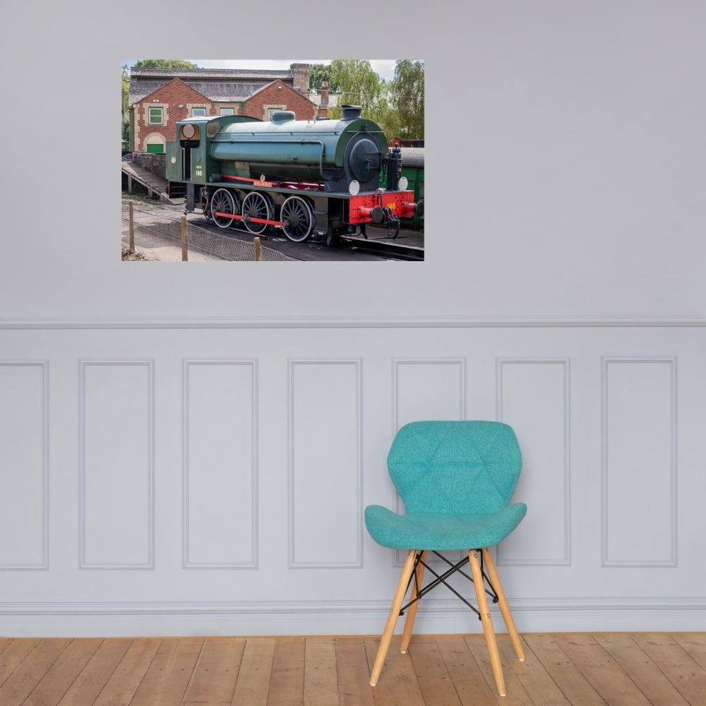 Steam Engine Poster Train Locomotive Design Great Gift for Dad or ...