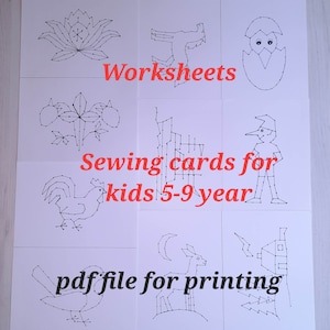 Sewing Practice PDF Printable, Learn to Sew, Practice Sewing Worksheet ...
