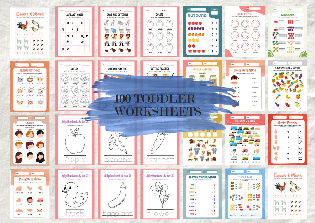 Printable Preschool Worksheets or Kindergarten Learning Bundle - Etsy