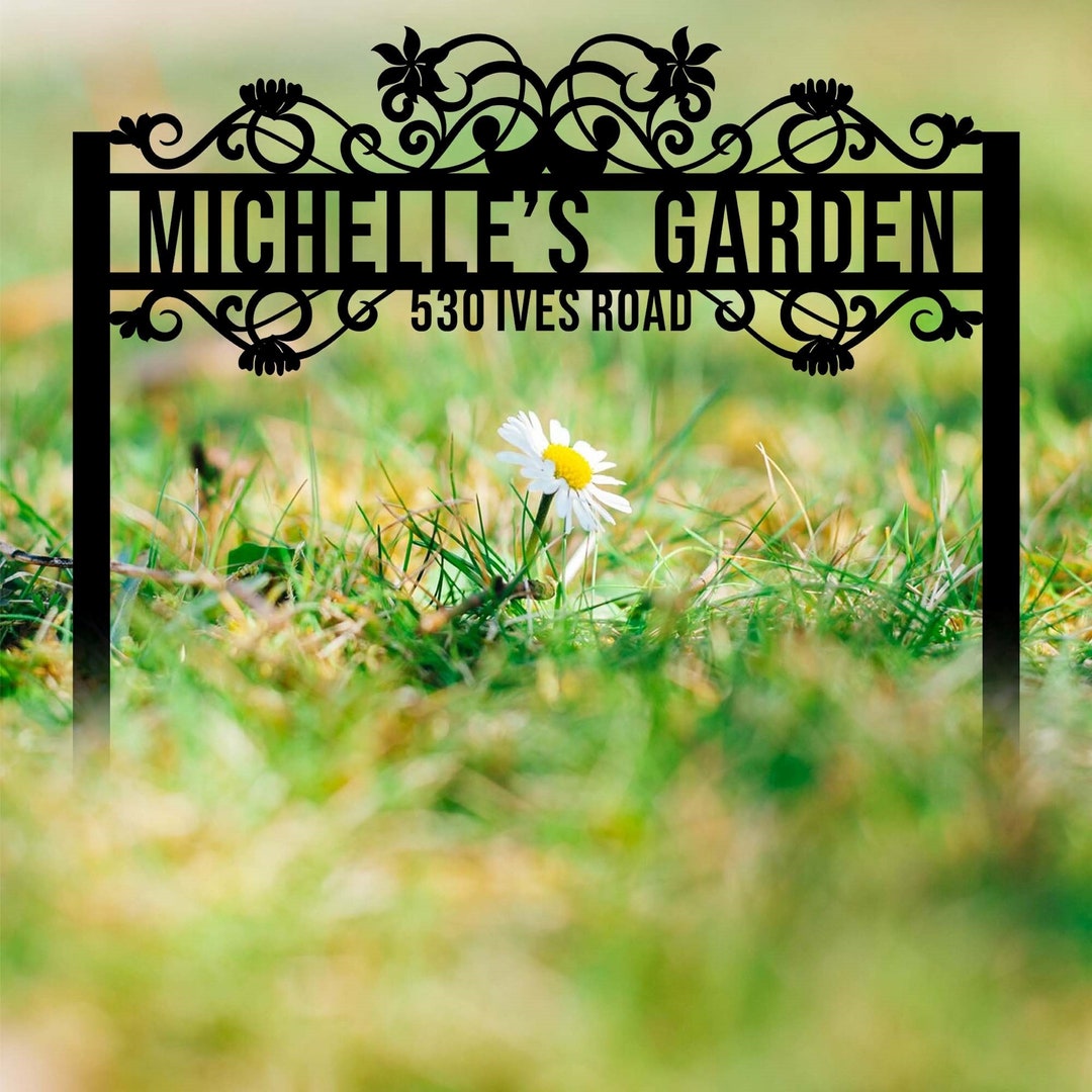 Custom Garden Metal Sign, Home Address Sign, Name Garden Sign, Yard ...