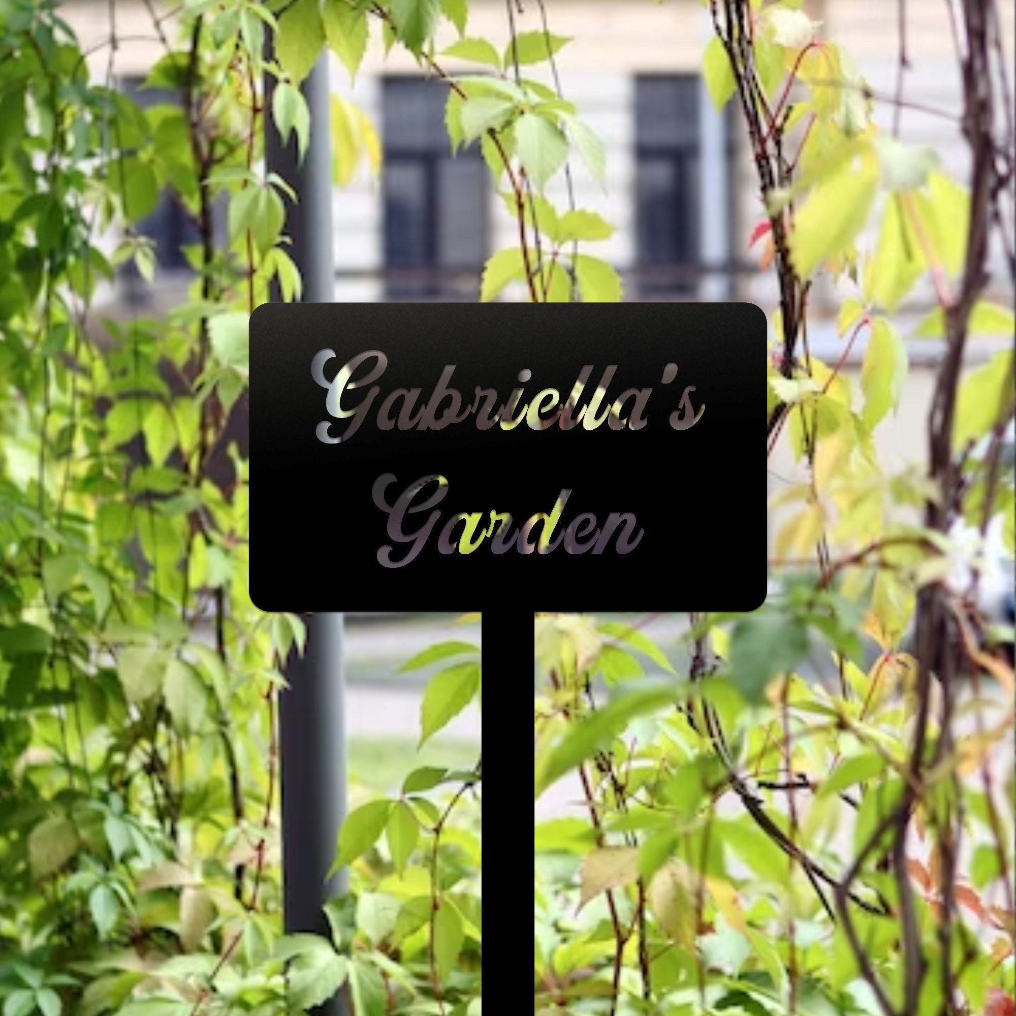 Personalized Garden Sign, Custom Garden Sign, Metal Yard Art, Steel ...