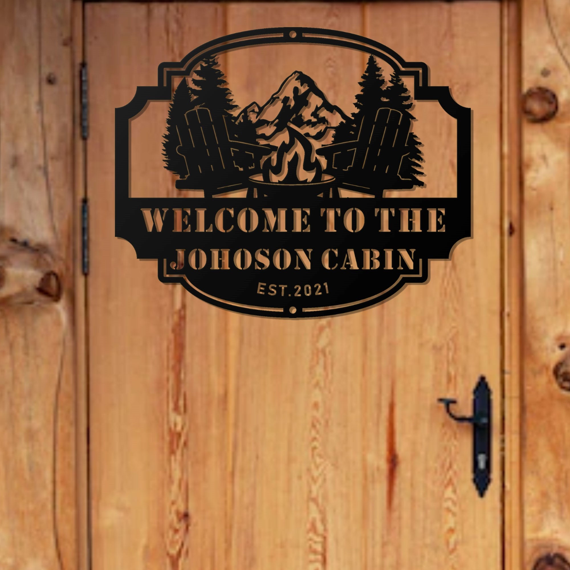 Custom Cabin Metal Sign, Cabin Signs, Welcome Cabin Sign, Lodge Decor ...