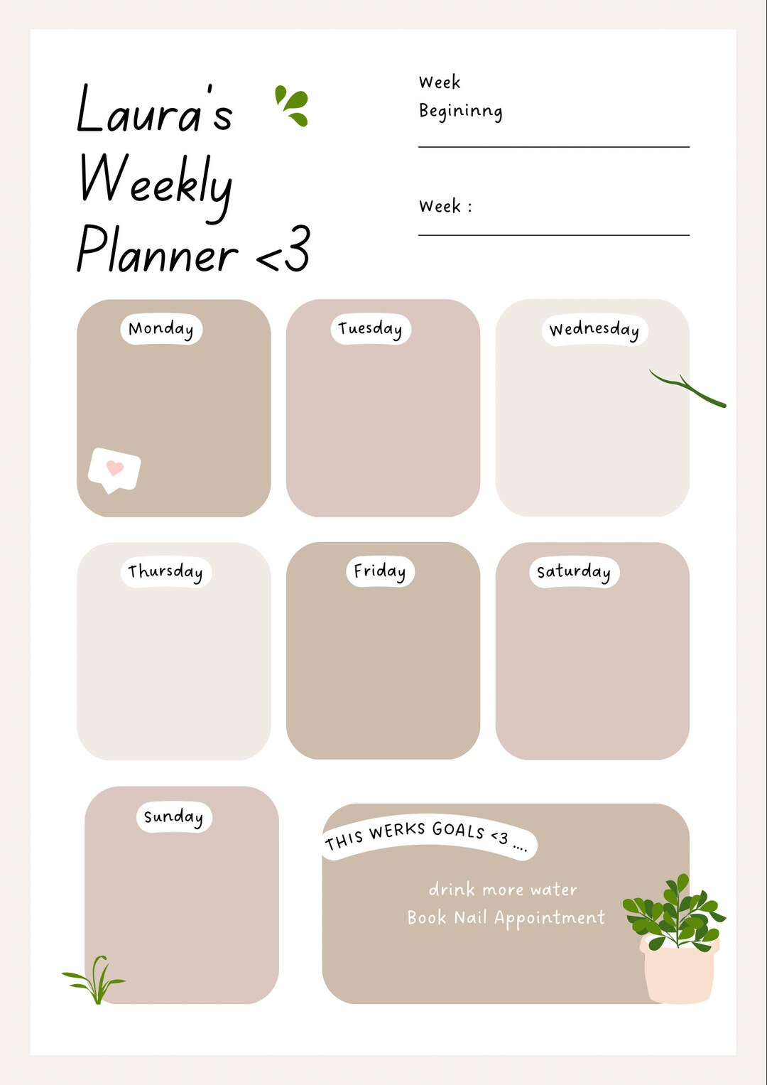 Self Care Weekly Planner - Etsy