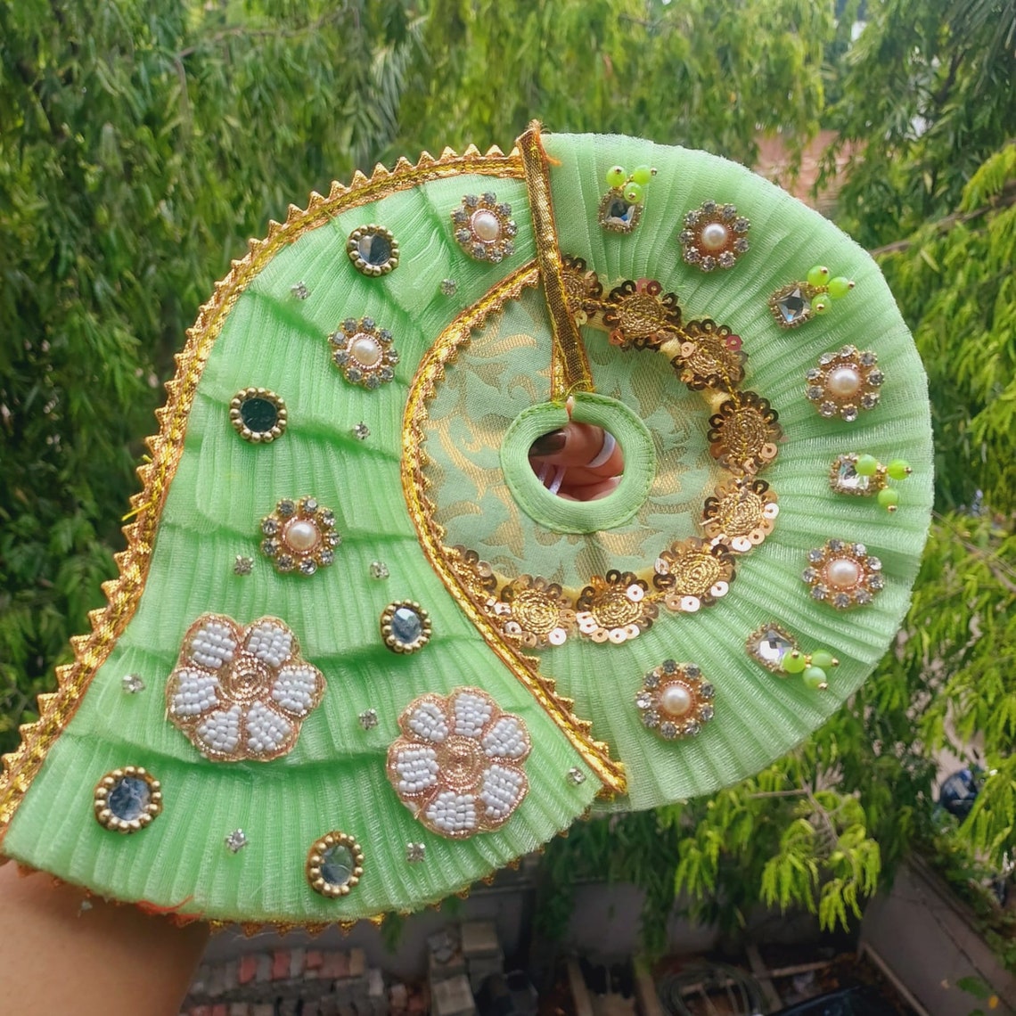 Designer Green Pretty Poshak for Laddu Gopal / Krishna / Thakurji / Bal ...