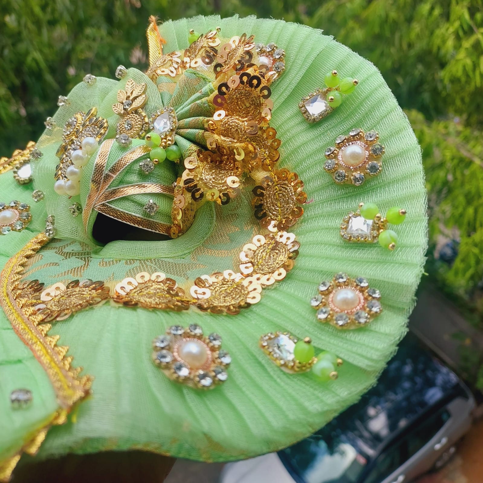 Designer Green Pretty Poshak for Laddu Gopal / Krishna / Thakurji / Bal ...