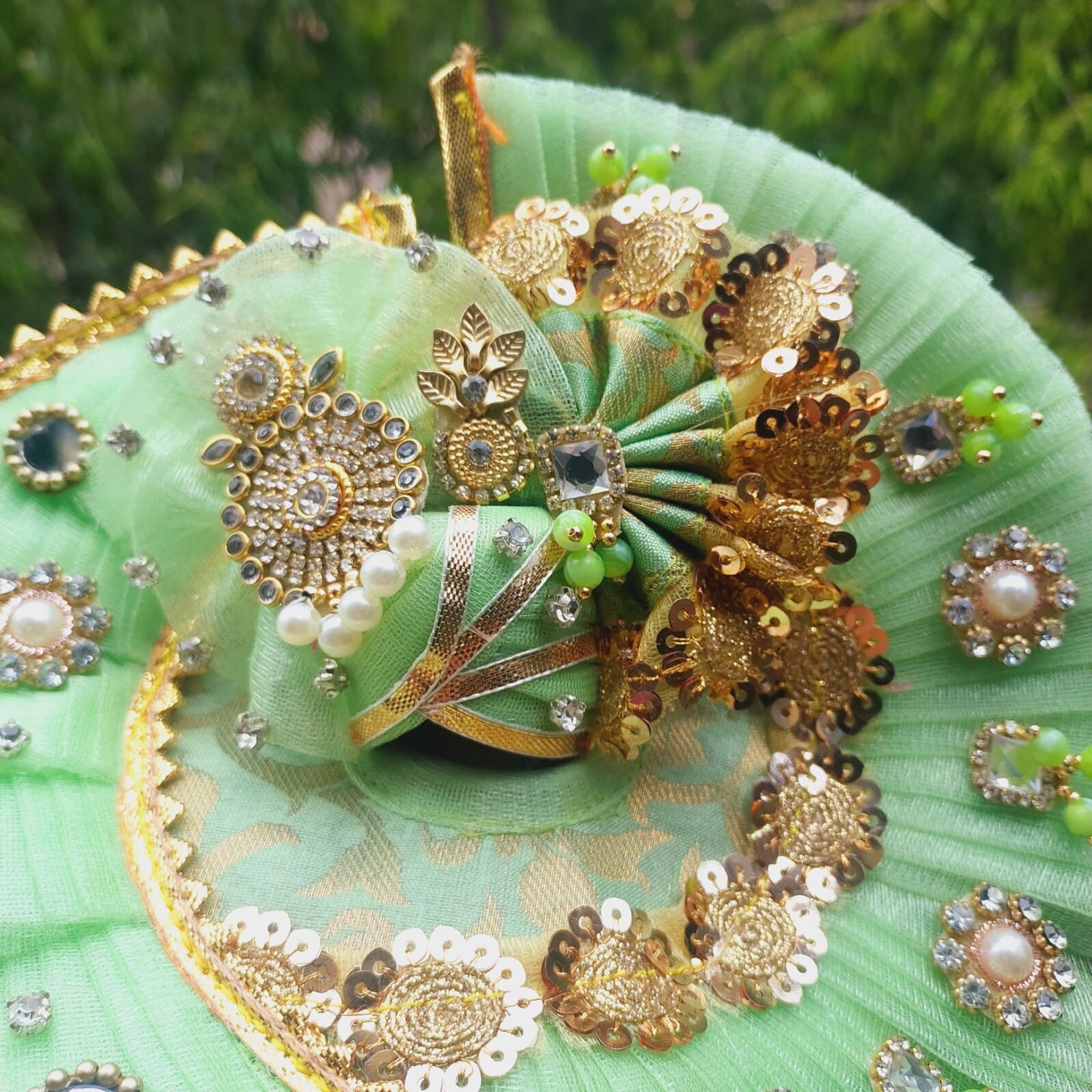 Designer Green Pretty Poshak for Laddu Gopal / Krishna / Thakurji / Bal ...