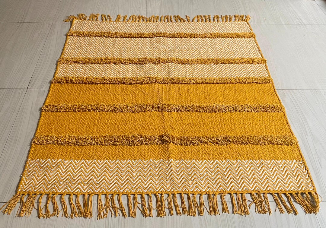 Handwoven Cotton Pedal Shaggy Rug – Soft, Eco-friendly Floor Rug for ...