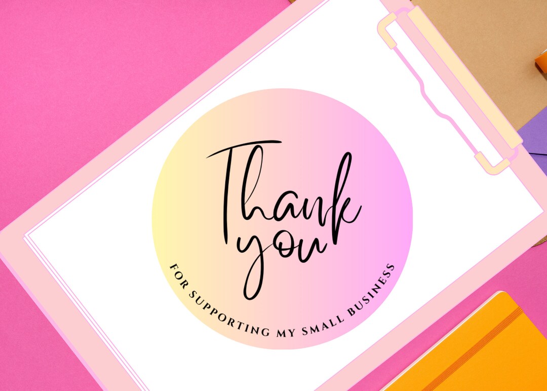 Pink Gradient Circle Business Product Label I | Editable | Customer ...