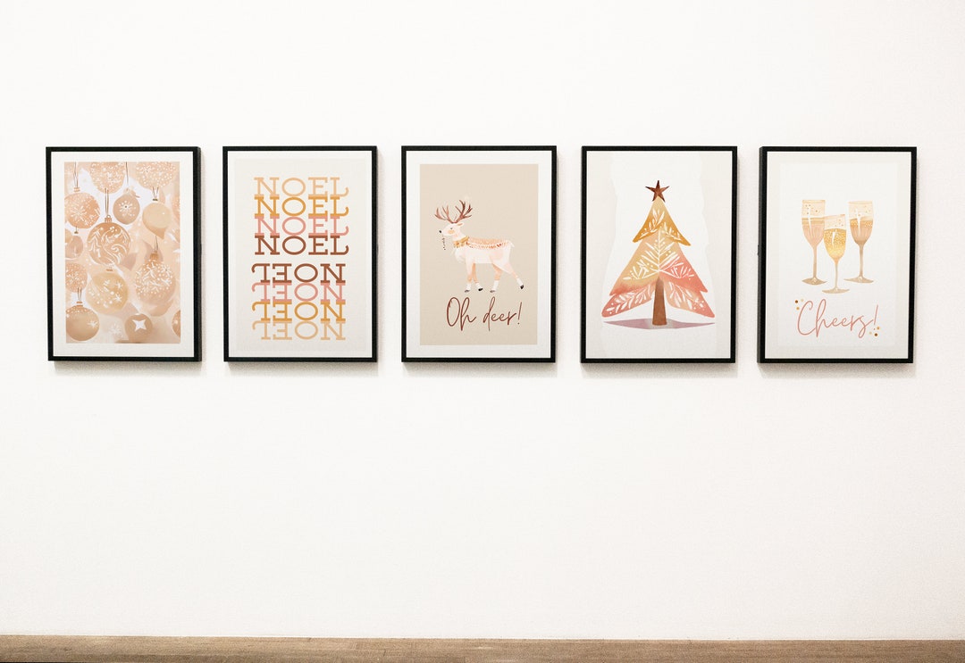Feminine Boho Style Christmas Posters, Downloadable and Printable ...