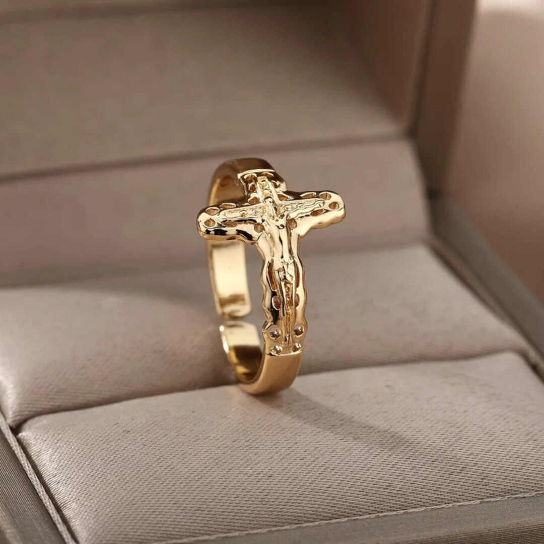 10k Gold Holy Cross Ring , Available in Yellow , Rose , White Gold ...