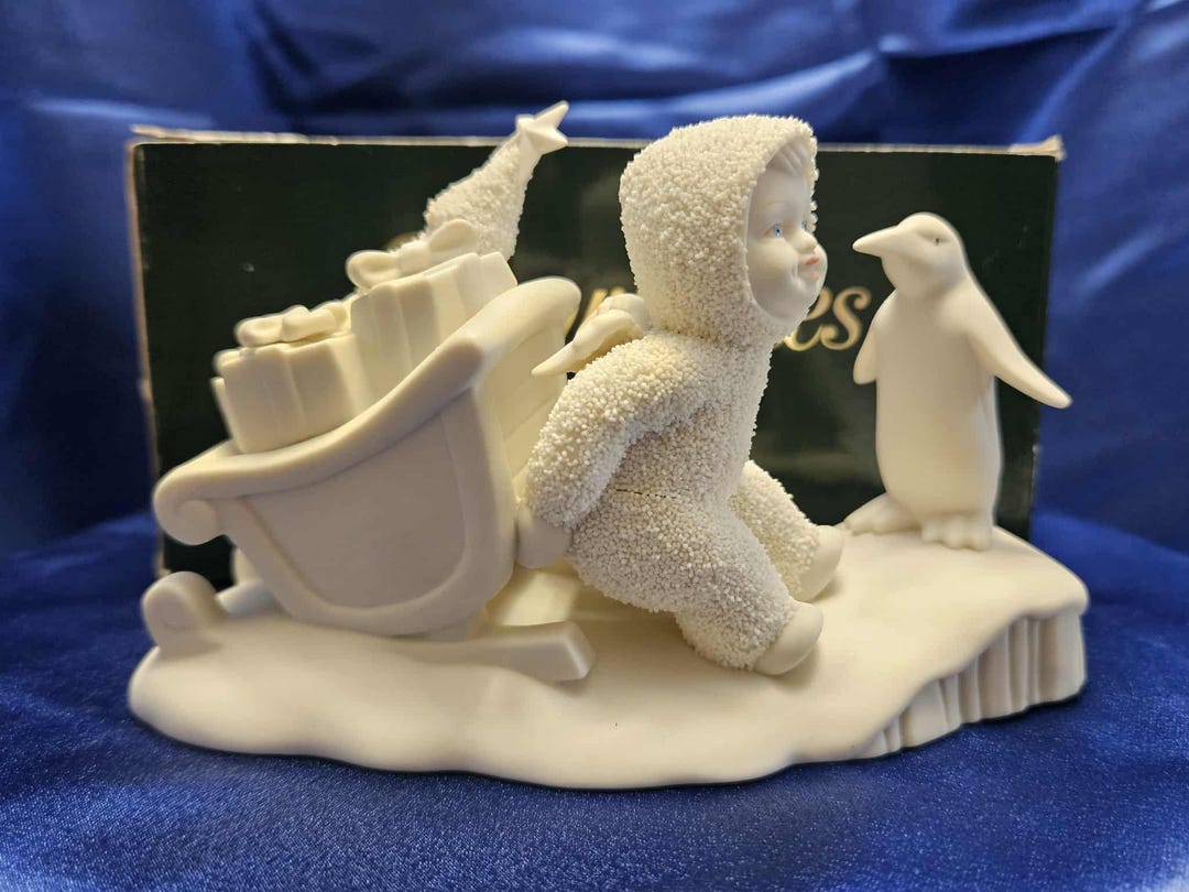 Snowbabies Vintage Retired #56-68932 "stuck in the Snow" - 4.5" T ...
