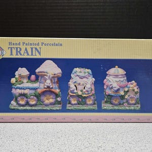 Easter Village Train Set Porcelain - Venture Stores - 1990s Vintage Set ...