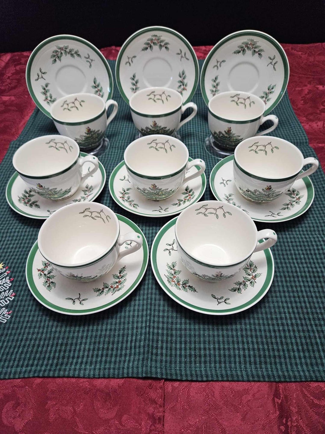 SPODE CHRISTMAS TREE Collection Since 1938 - 8 Cups and Saucers - Etsy