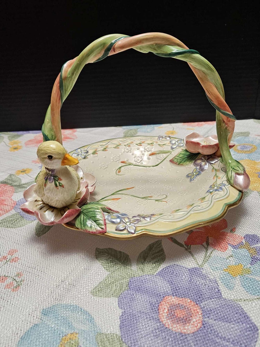 Fitz & Floyd 1990s Garden Rapsody Basket Orig Box, No Chips, Cracks ...