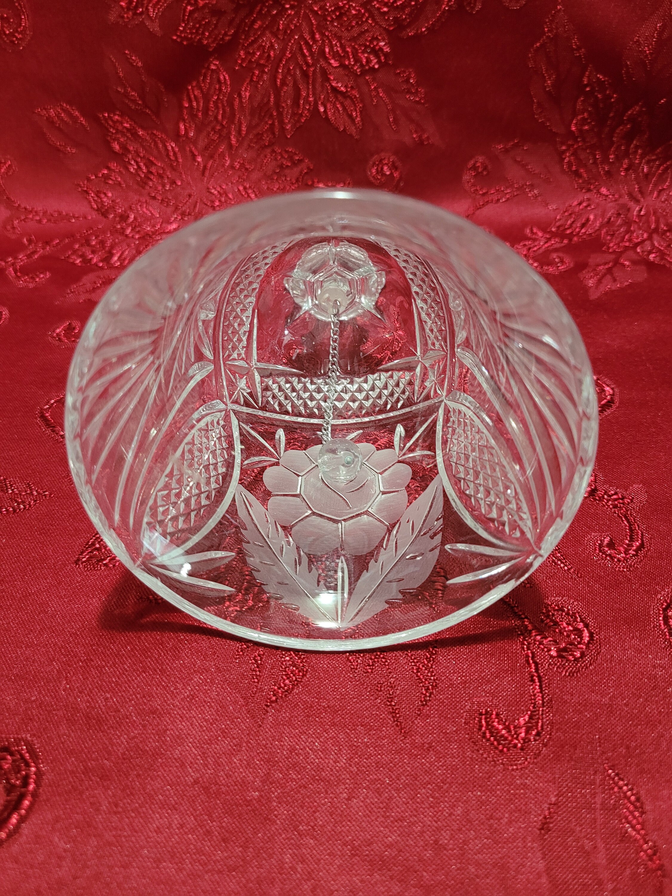 Crystal Bell With an Etched Flower and Designs All Around, Beautiful ...
