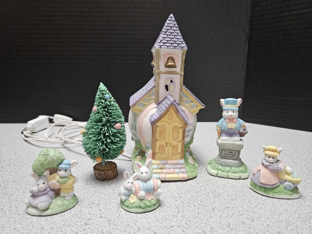 Easter Cottontail Cottages Easter Village Set 7 Pc - Venture Store ...