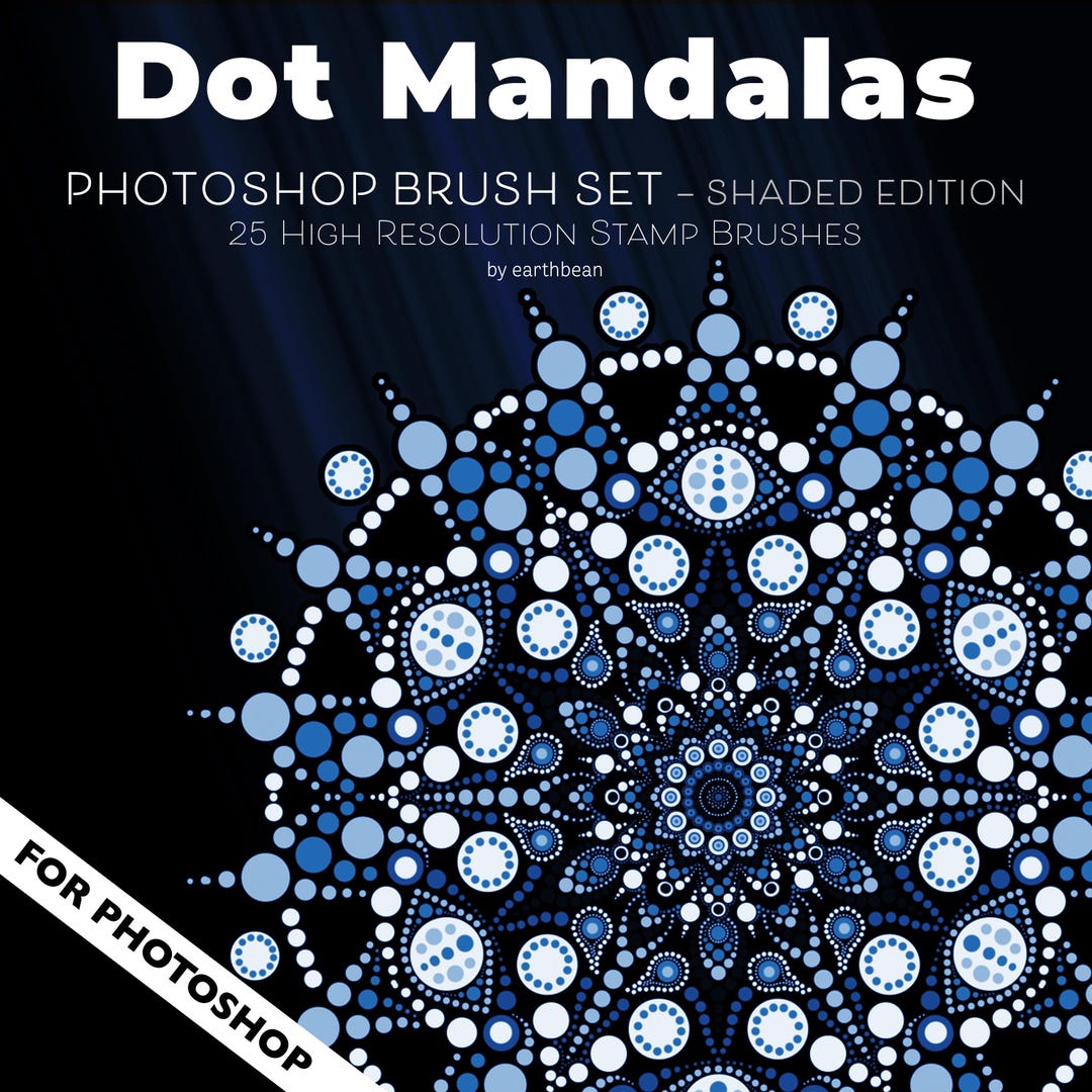 Dot Mandalas Photoshop Brush Set – Shaded Edition | 25 High-resolution ...