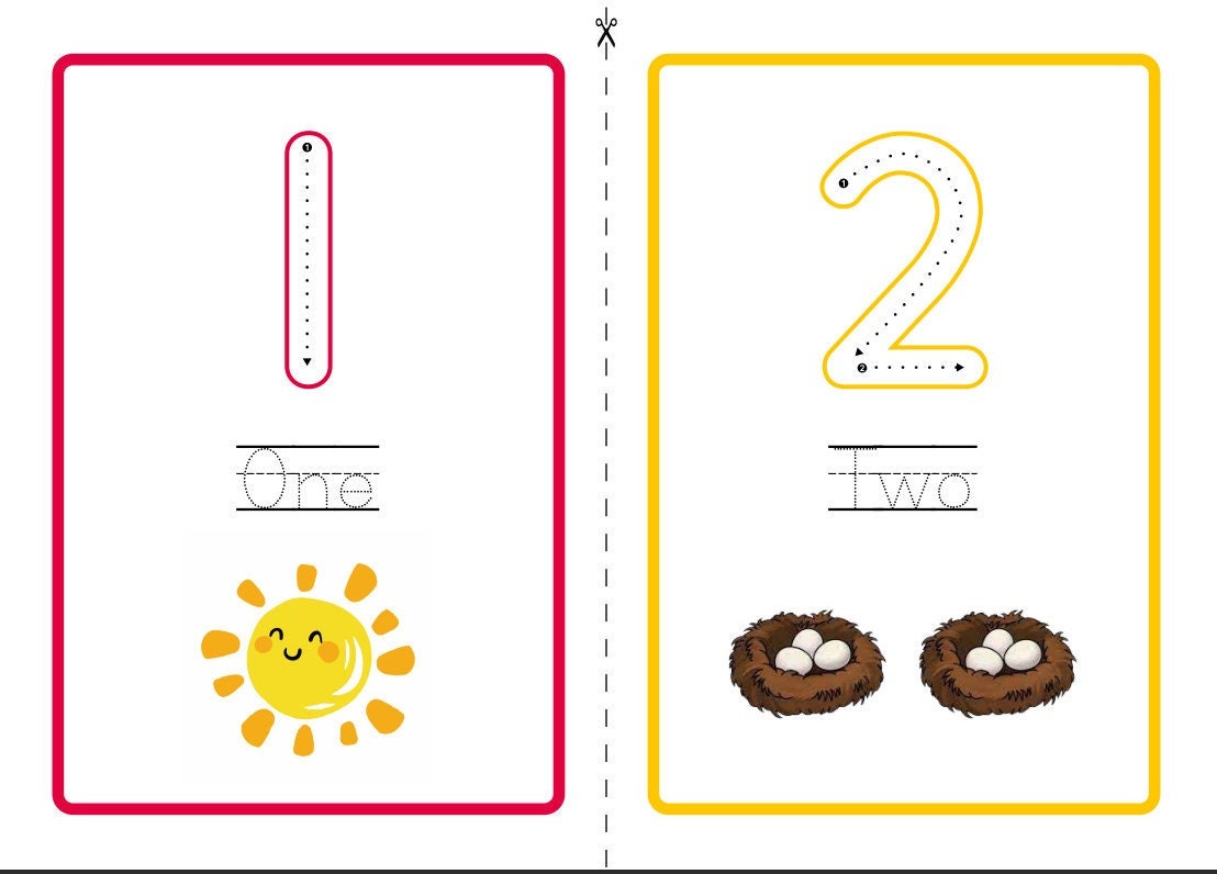Number 1-20 Oversized Flashcards Printable Jumbo Counting - Etsy Australia