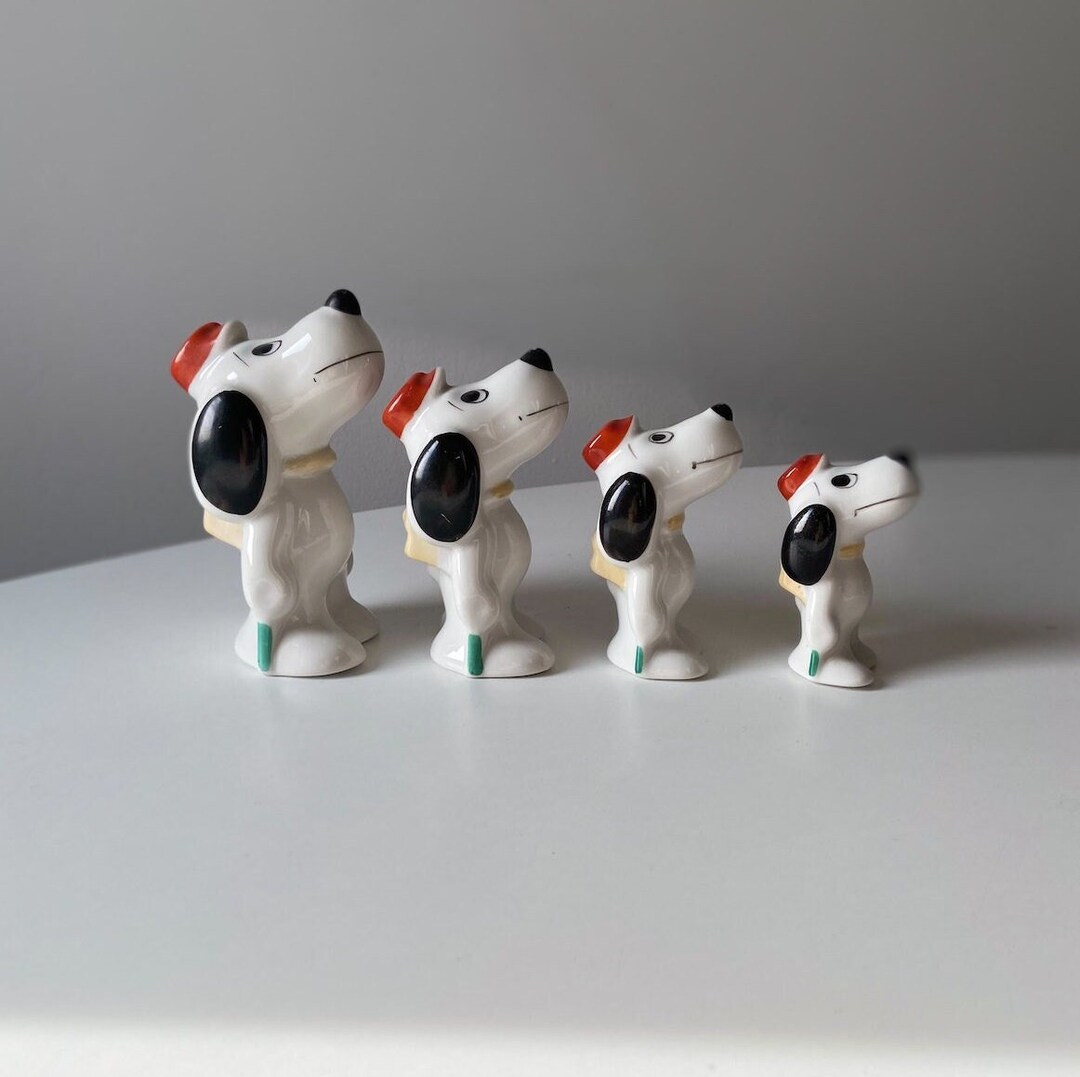 Vintage Ceramic Snoopy Vintage Porcelain Snoopy Set of 4 - Etsy