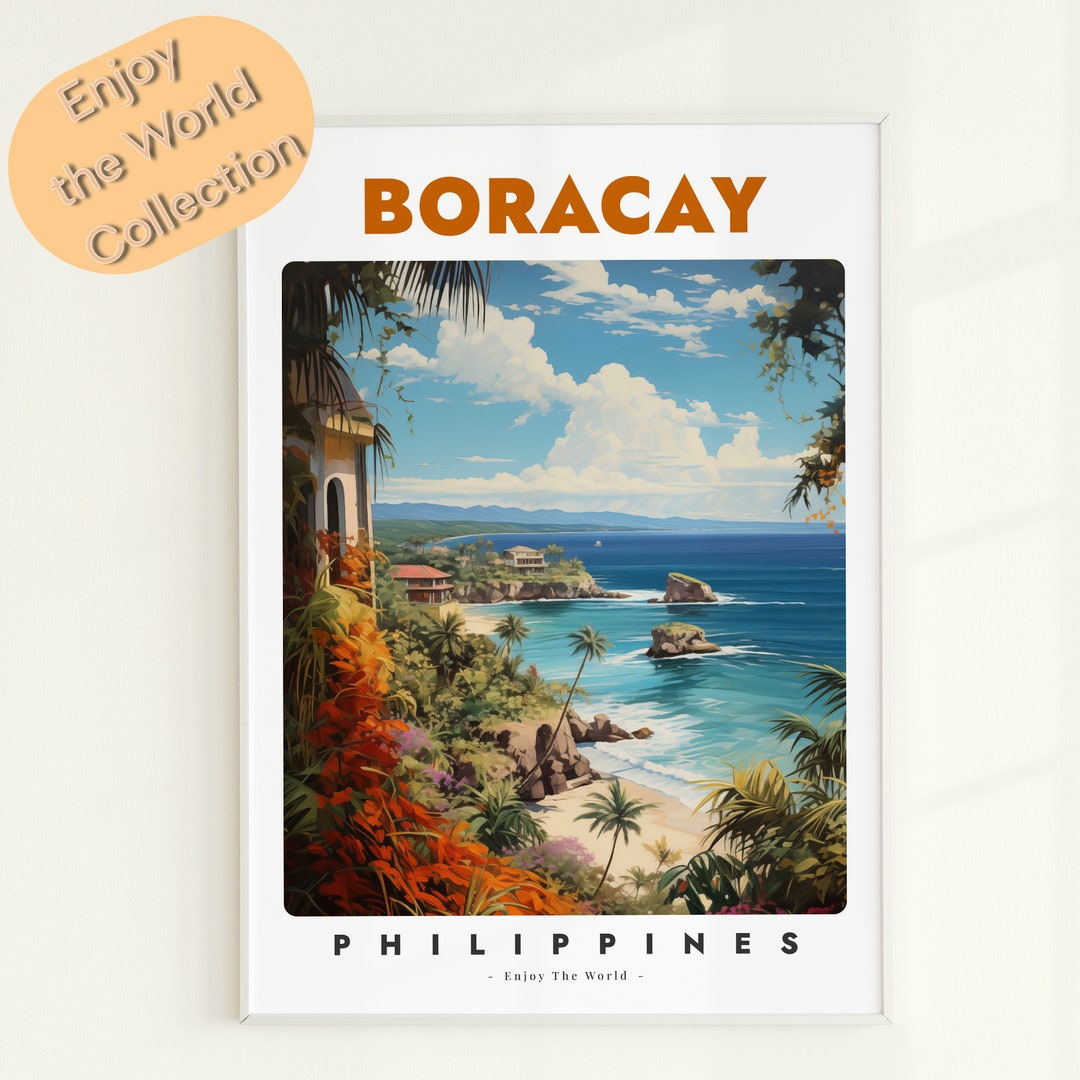 Boracay Print, Boracay Poster, Boracay Travel Gift, Philippines Poster, Philippines Home Decor ...
