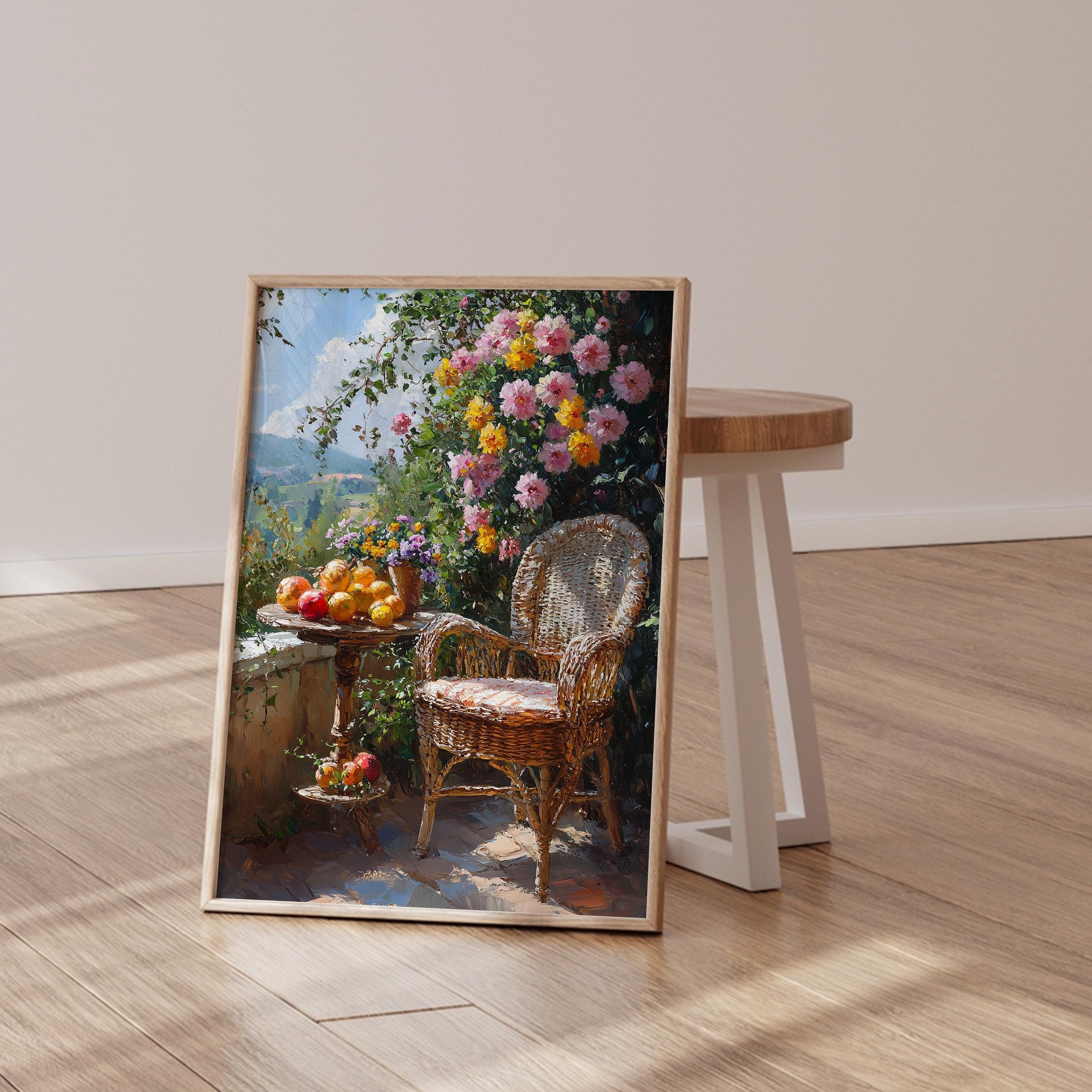 Modern Impressionist Digital Wall Art, Vibrant Oil Painting Style With ...