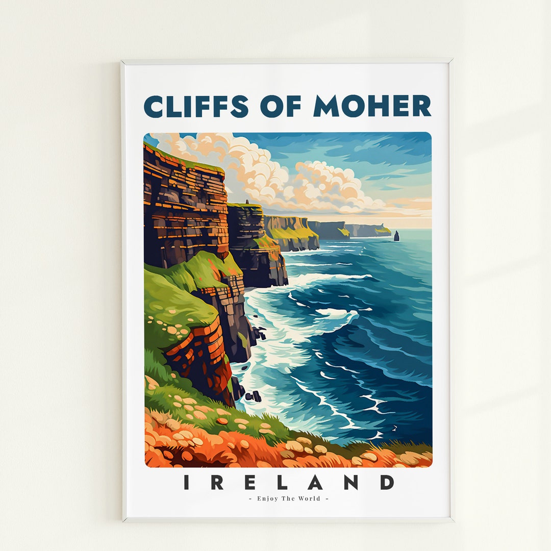 Cliffs of Moher Print, Cliffs of Moher Poster, Ireland Wall Art ...