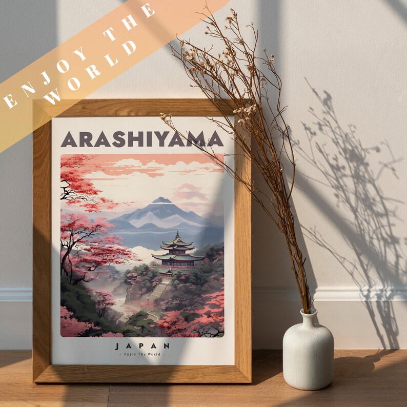 Arashiyama Bamboo Forest Print: Kyoto Japan Travel Poster (digital ...
