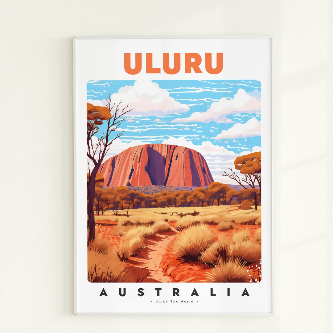 Uluru Australia Travel Poster: Modern Wall Art Print (digital Download ...