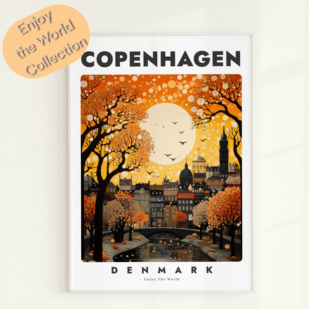 Copenhagen Travel Poster: Denmark Wall Art Print (digital Download) - Etsy