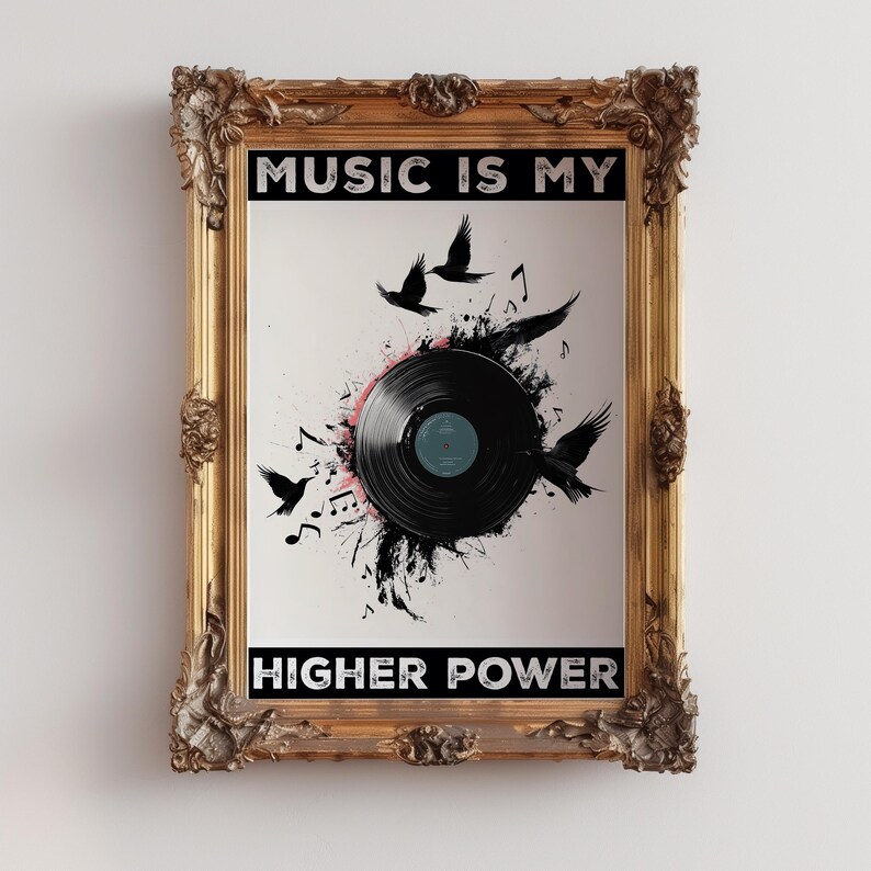 Vintage Vinyl Record Music Poster: Retro Crows Art Print (digital ...
