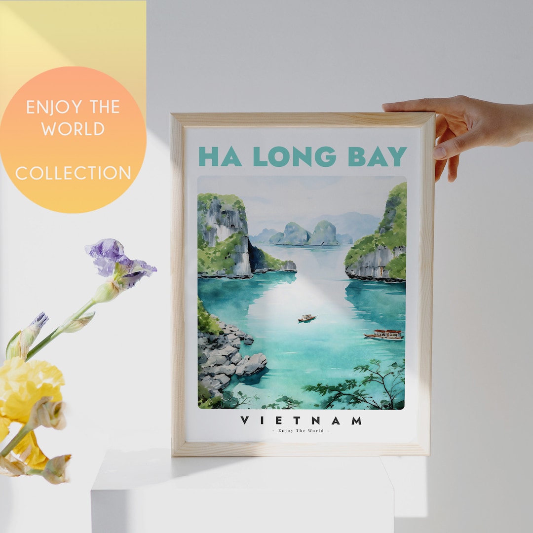 Ha Long Bay Poster, Ha Long Bay Print, Vietnam Poster, Cityscape ...