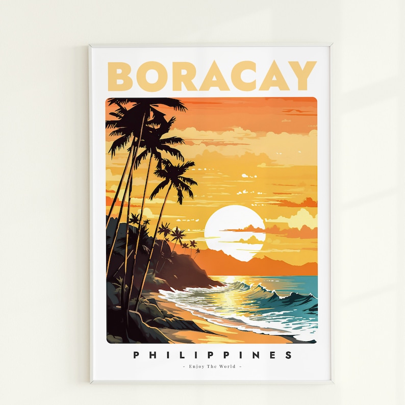 Boracay Travel Wall Art, Philippines Painting Gifts, Asia Home Decor, Boracay Poster ...