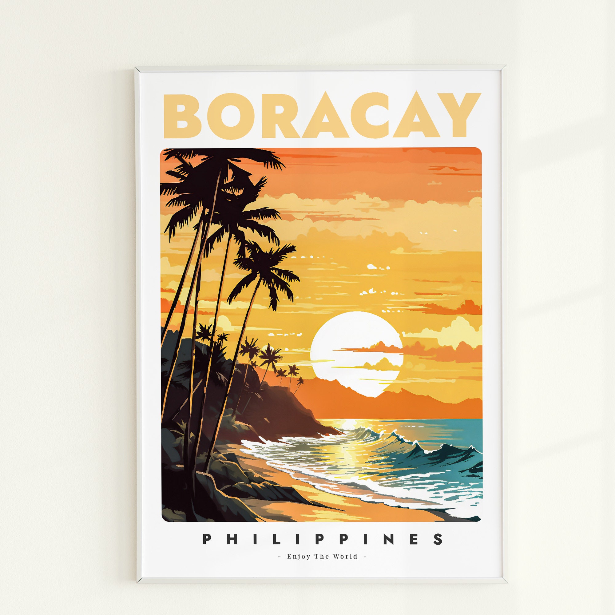 Boracay Travel Wall Art, Philippines Painting Gifts, Asia Home Decor ...