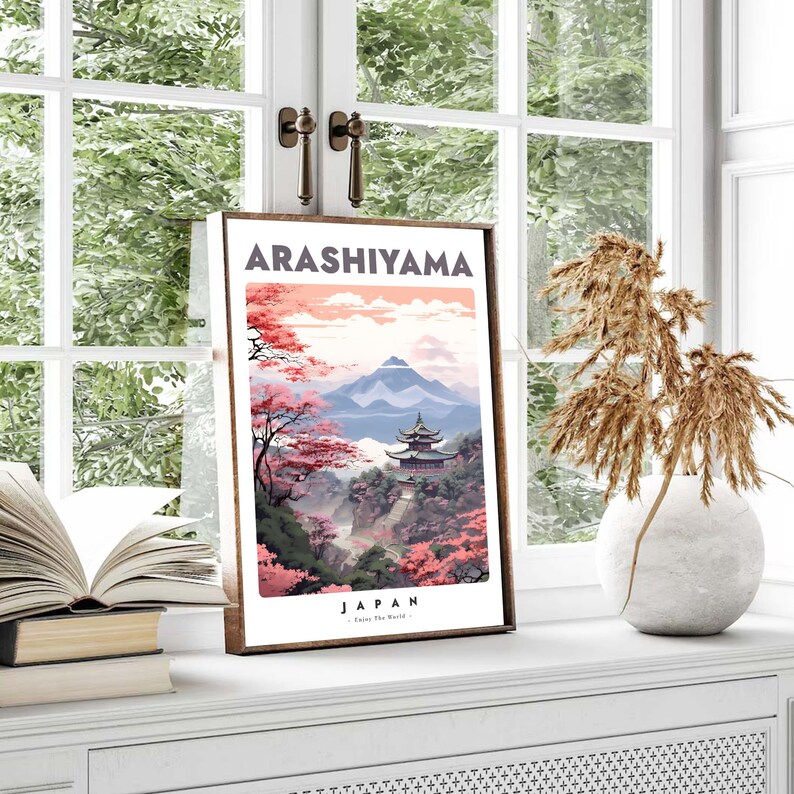 Arashiyama Bamboo Forest Print: Kyoto Japan Travel Poster (digital ...
