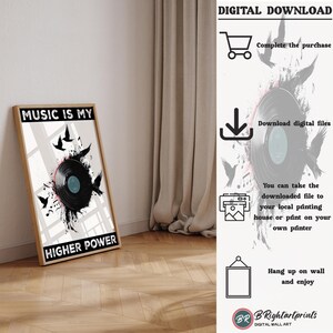 Vintage Vinyl Record Music Poster: Retro Crows Art Print (digital ...