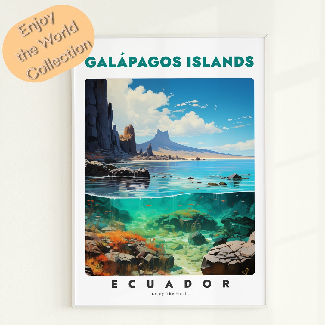Galapagos Travel Print, Galapagos Islands Poster, Ecuador Wall Art ...