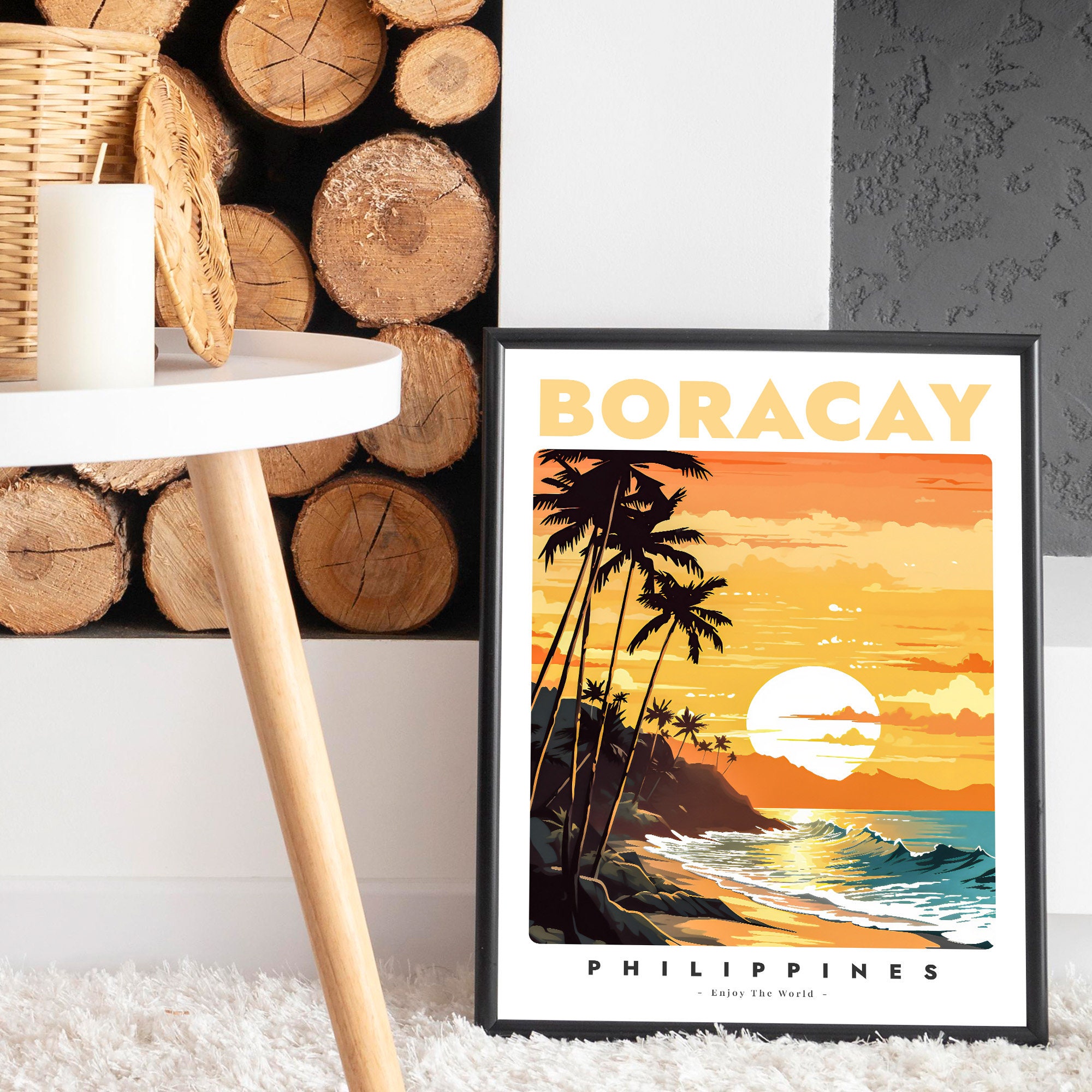 Boracay Travel Wall Art, Philippines Painting Gifts, Asia Home Decor, Boracay Poster ...